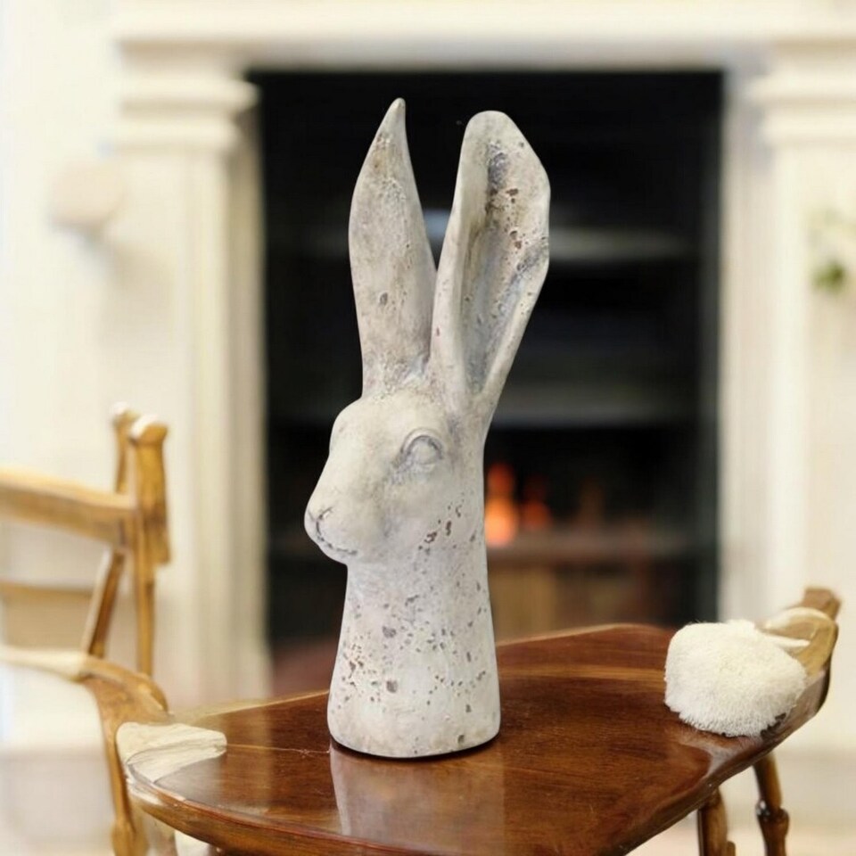 Rabbit Ornament - Resin - L11 x W11 x H29 cm - Cream - Tesco Groceries
