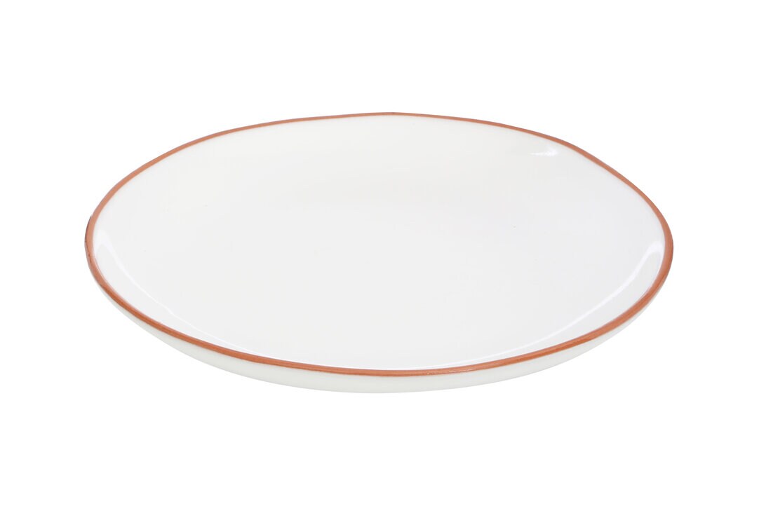 Calisto Terracotta White Glazed Dinner Plate - Tesco Groceries