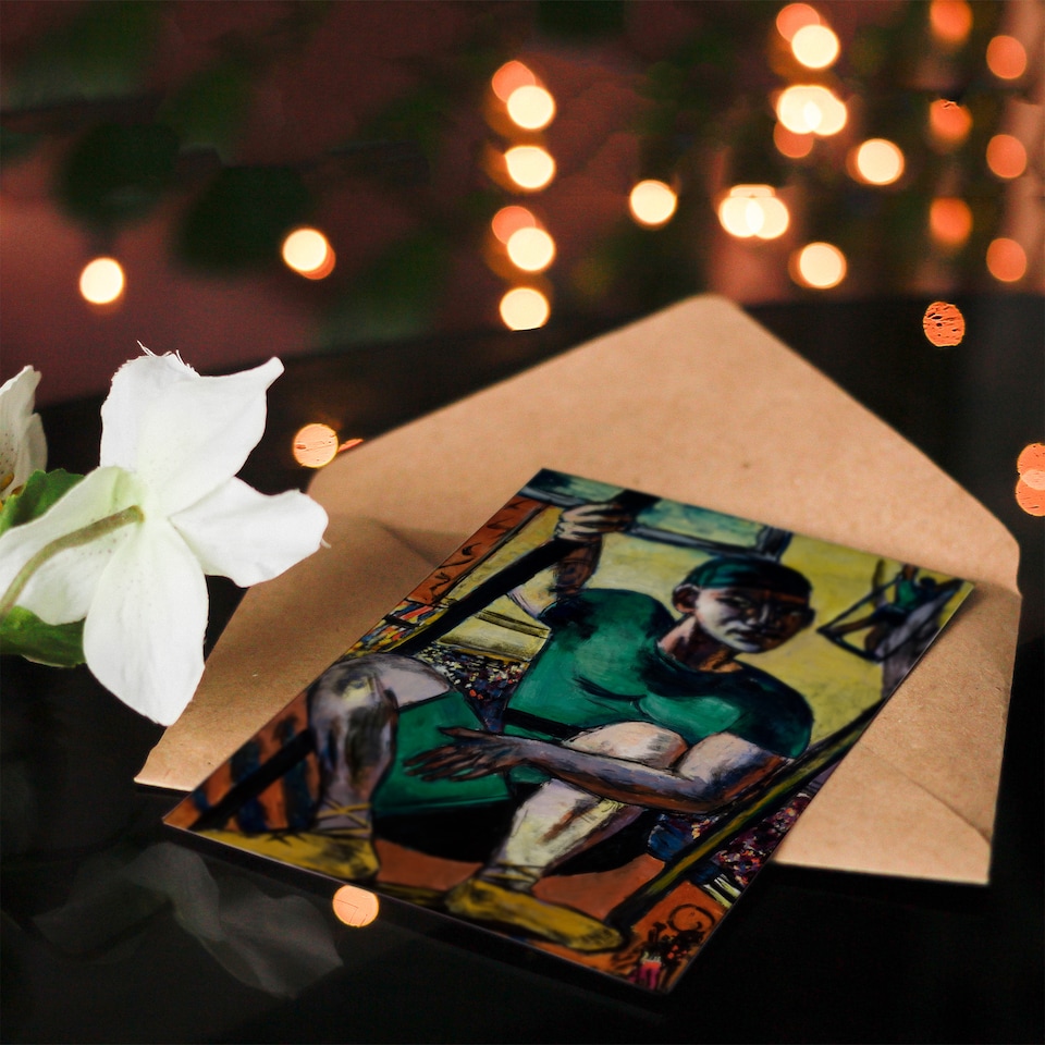 Max Beckmann Art Card Acrobat Portrait on the Trapeze - Tesco Groceries