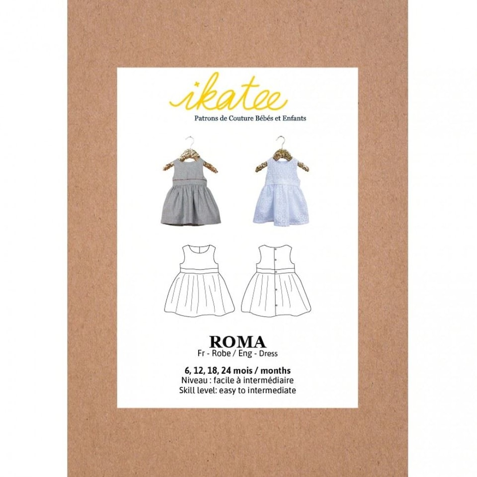 Ikatee Baby Roma Dress Paper Sewing Pattern – Baby Dress, Ages 6 Months ...