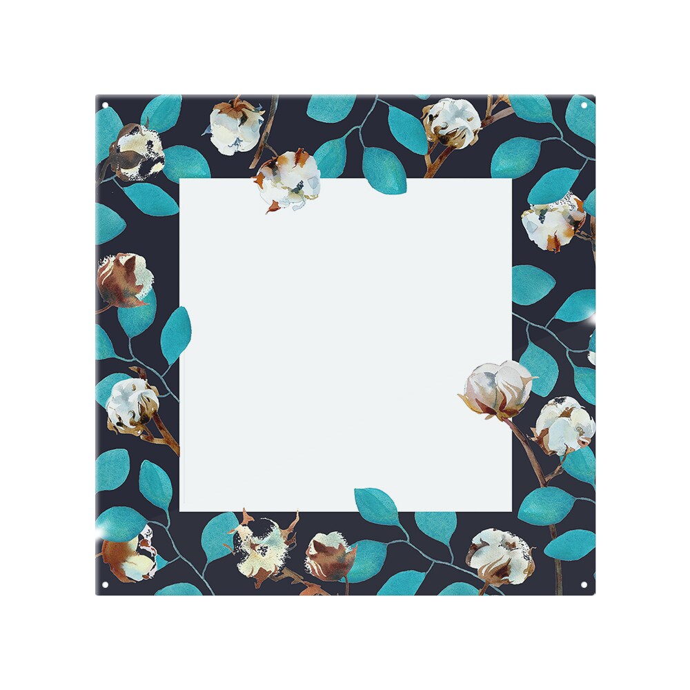 Watercolour Blue Leaf Frame Splash Back | White - Tesco Groceries