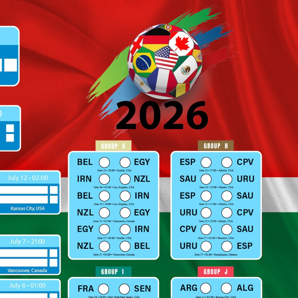 South Africa Flag World Football Championship Cup 2026 A3 Fixture Wall ...