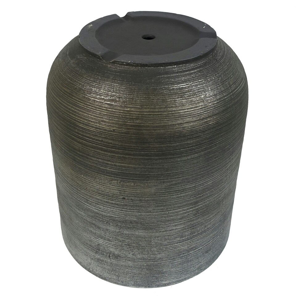 47cm x 41cm Coya Silver Ridged Planter Extra Large Composite Plant Pot ...