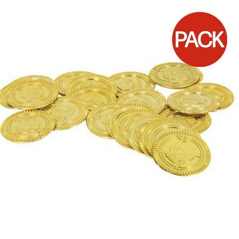 Unique Party Gold Plastic Coins (Pack Of 144) - Gold - One Size - Tesco ...