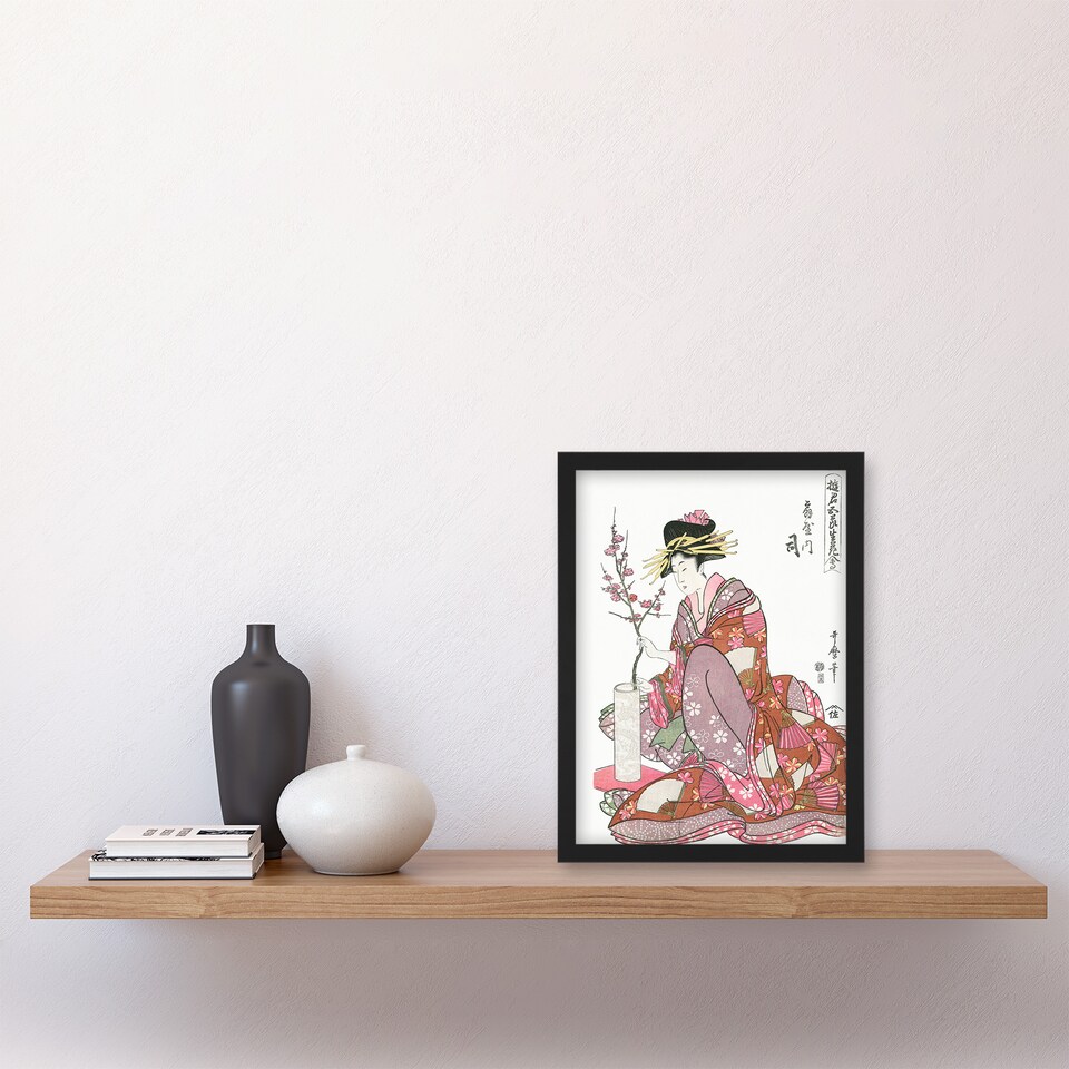 Utamaro Kitagawa Framed Wall Art Print Courtesan Tsukasa Of Ogiya Home ...