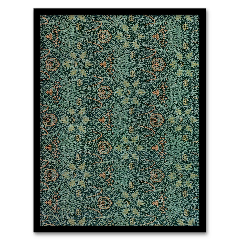 William Morris Framed Wall Art Ispahan Pattern Arabesque Textile Home ...