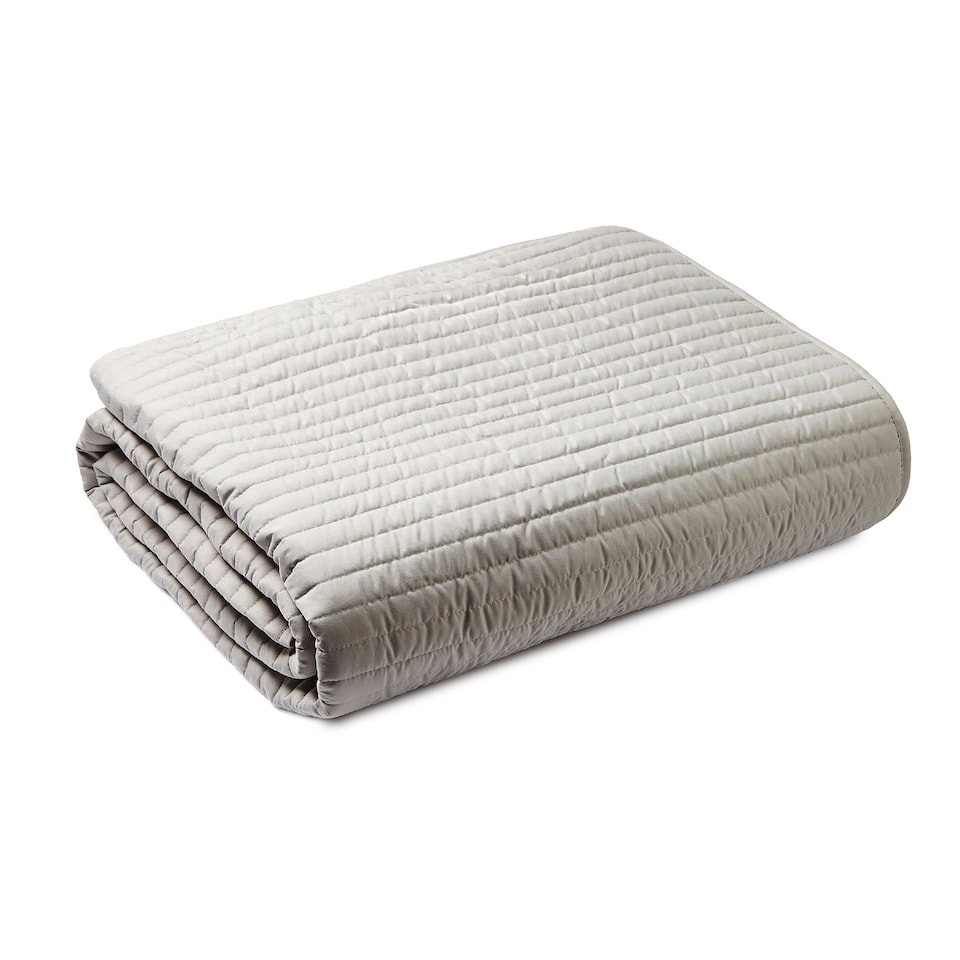 Bianca Quilted Lines Bedspread | Silver | Silver Grey | One Size ...