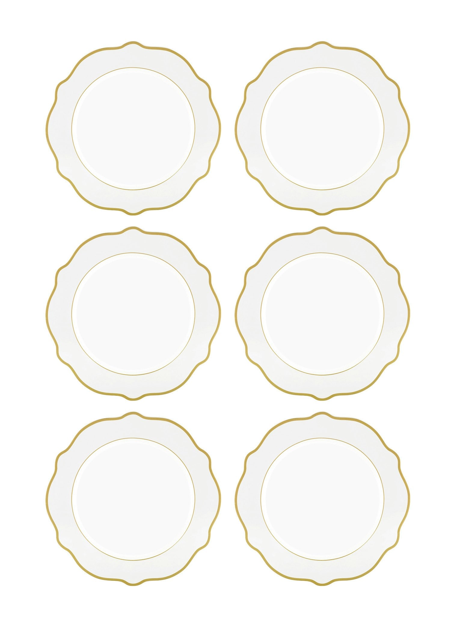 Jaswely Collection Porcelain Dinner Plates, Set of 6 (White) - Tesco ...