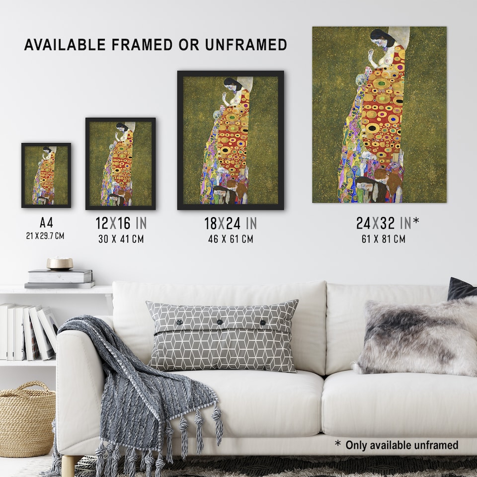 Vision Hope II Pregnancy Life Death Vintage Wall Art Print Klimt 24x32 ...