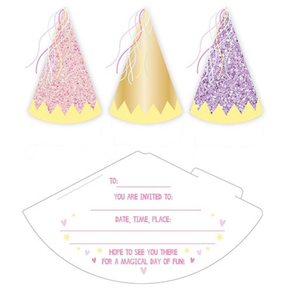 Fairy Princess Hats Invitations with Envelopes - Pack of 6 - Tesco ...