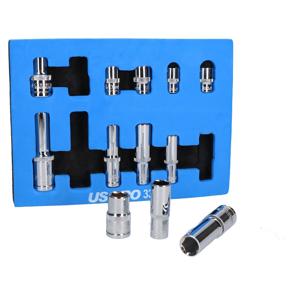 6 x 10mm + 6 x 13mm Metric Mixed Drive 6 Sided Single Hex Deeps Socket ...