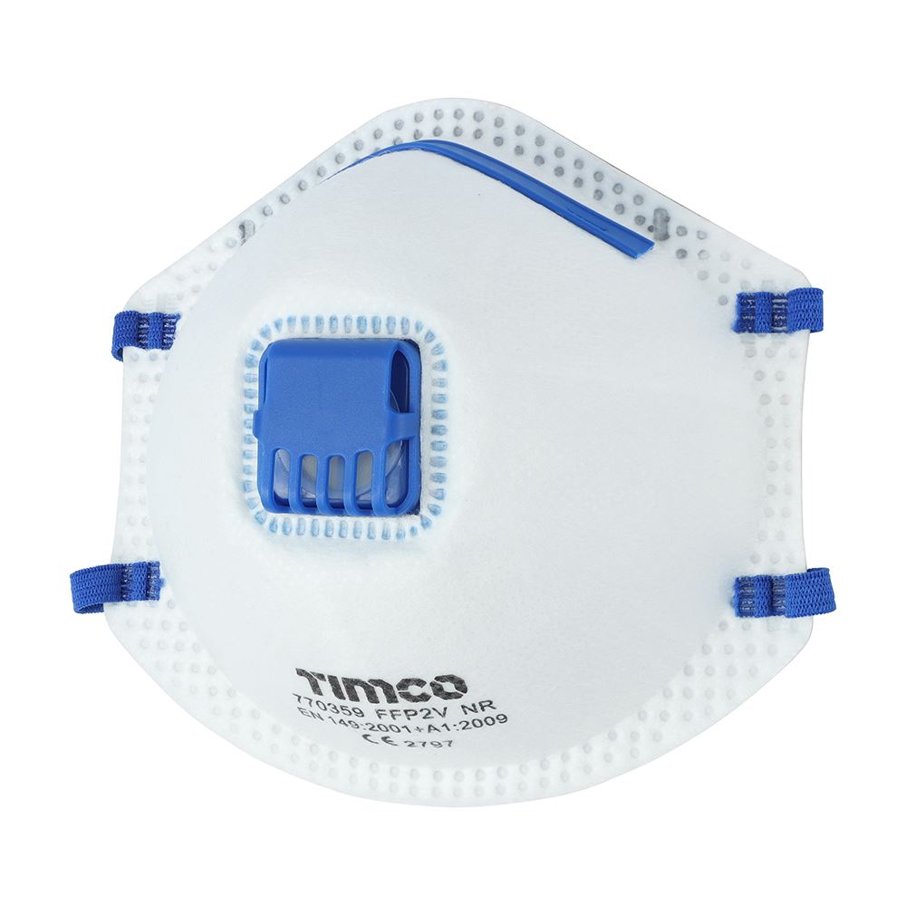 Timco - FFP2 Moulded Masks with Valve (Size One Size - 3 Pieces ...