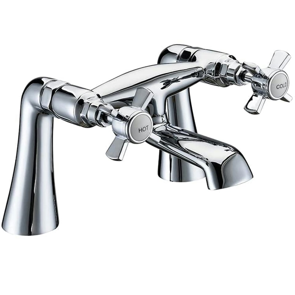 Traditional Crosshead Deck Mounted Bath Filler Tap - Chrome - Tesco ...