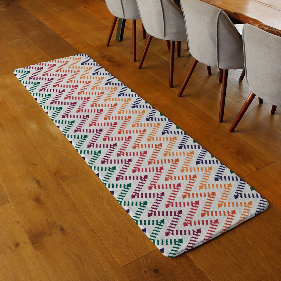 Freehand Horizontal Zigzag And Chevron Stripes Runner Rug | Multi ...