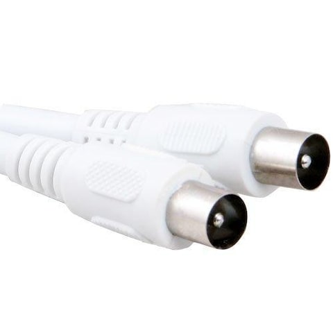 Coaxial Cable 1.5m - TV Aerial Cable White - UK Standard End - August ...