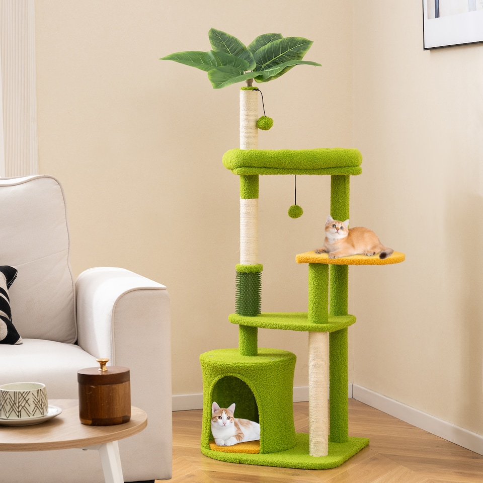 COSTWAY Multi-level Kitty Tower Cute Cat Tree Green - Tesco Groceries