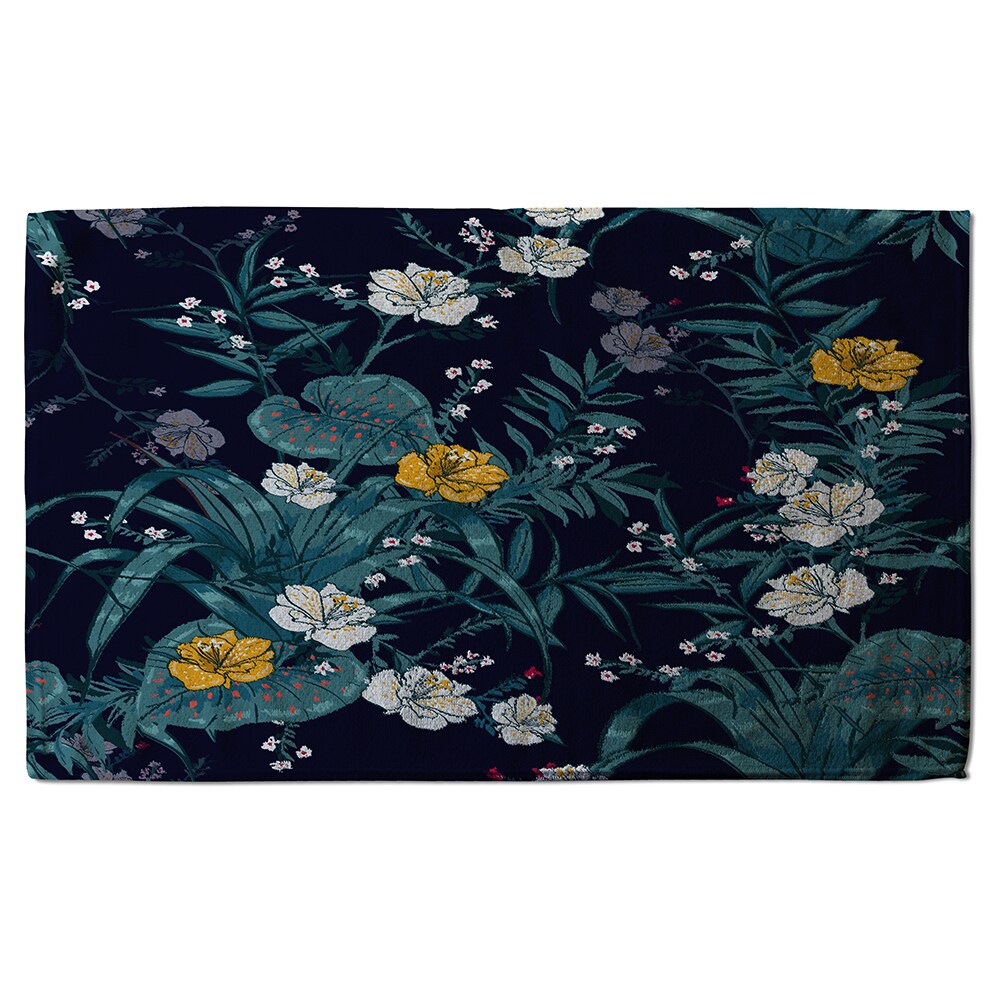 Blue & Yellow Flowers Soft Bath Towel | Multi - Tesco Groceries