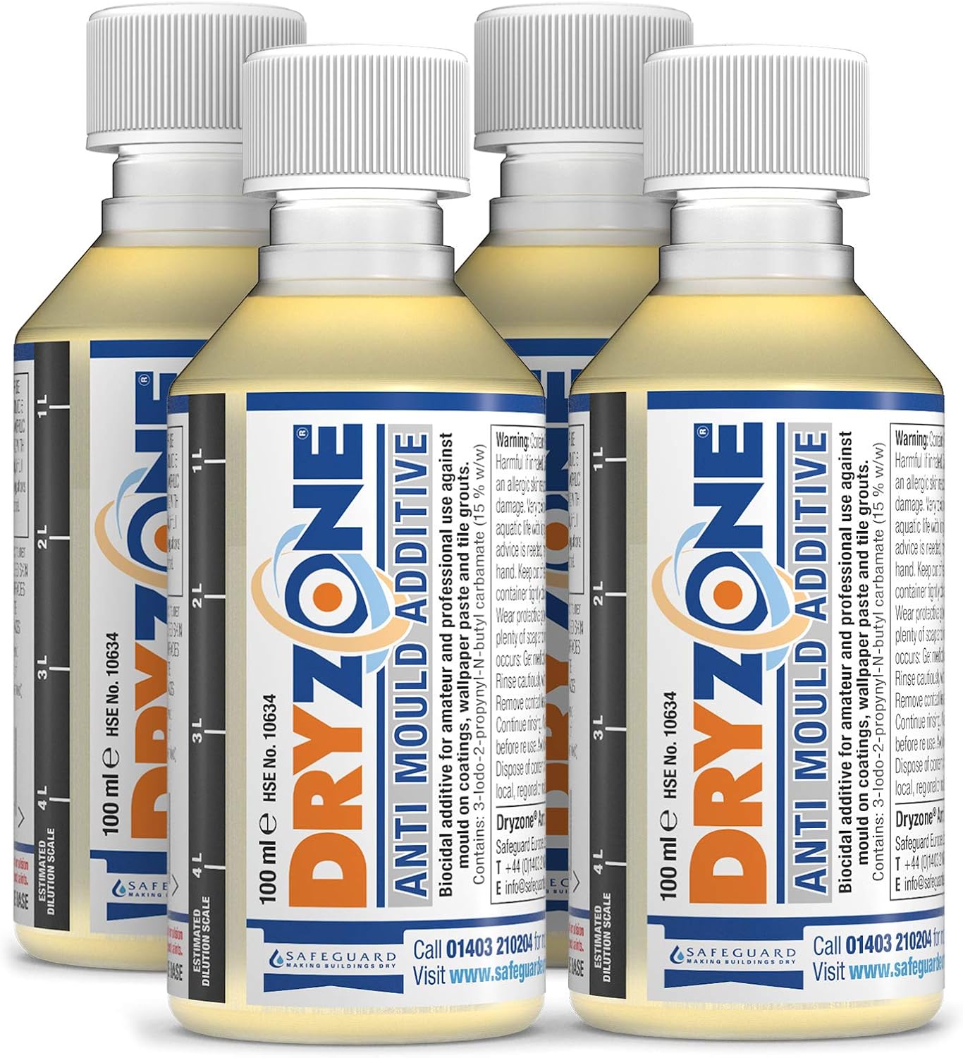 4 x Dryzone Anti-Mould Additive 100ml Concentrate to Make 20L of ...