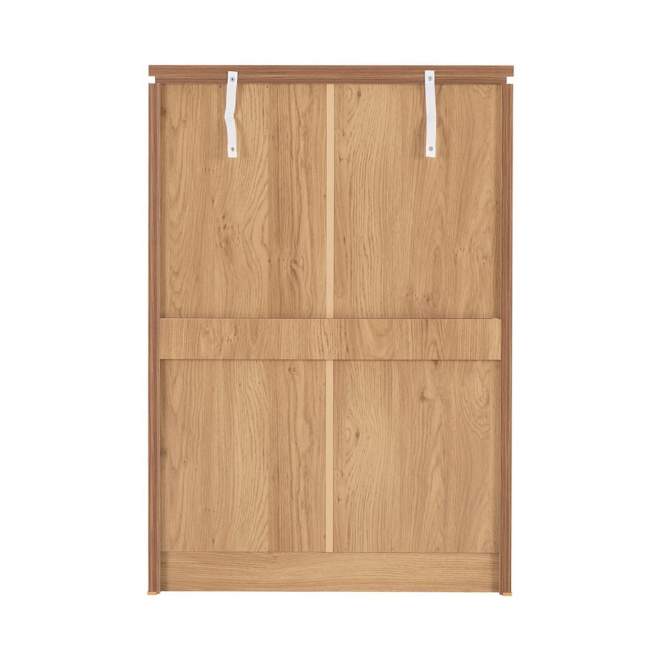 Charles 3 - 2 Drawer Chest - L44.5 x W78 x H116.5 cm - Oak Effect ...