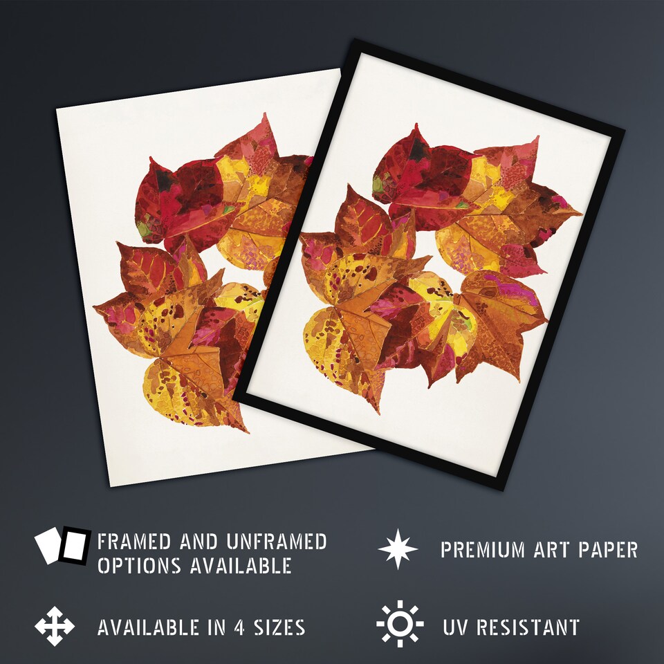 Autumn Leaves Leaf Patterns Reijer Stolk Huge Wall Art Print 18X24 In ...