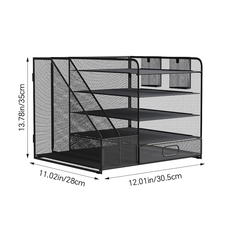 Living and Home 5-Tier Multifunctional Desktop Organizer with Vertical ...