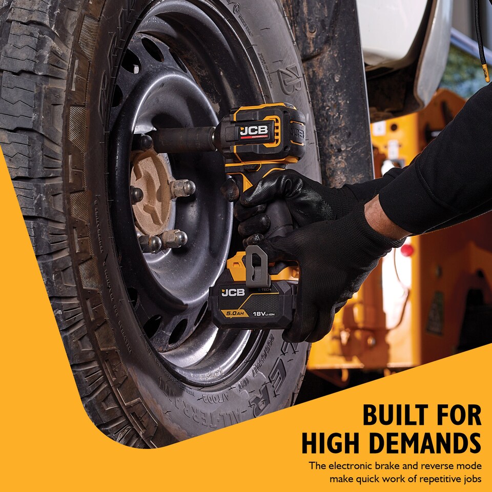 JCB Pro Cordless Impact Wrench 18V 1/2" 350Nm Torque Brushless Driver ...