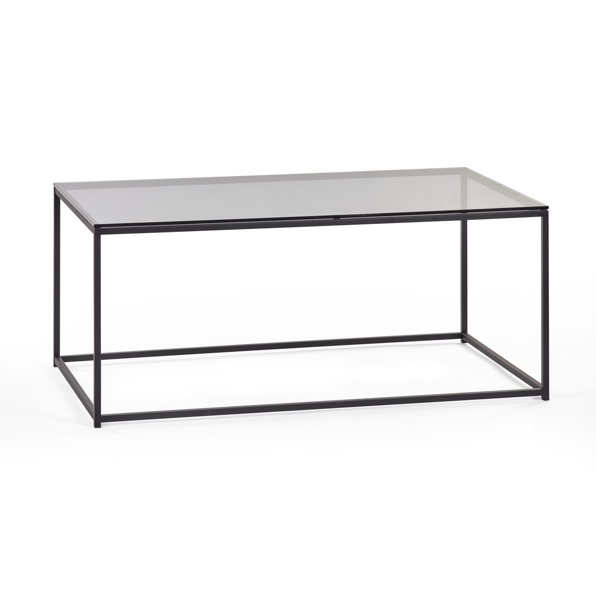 Stirling Coffee Table in Smoked Glass and Black - Tesco Groceries