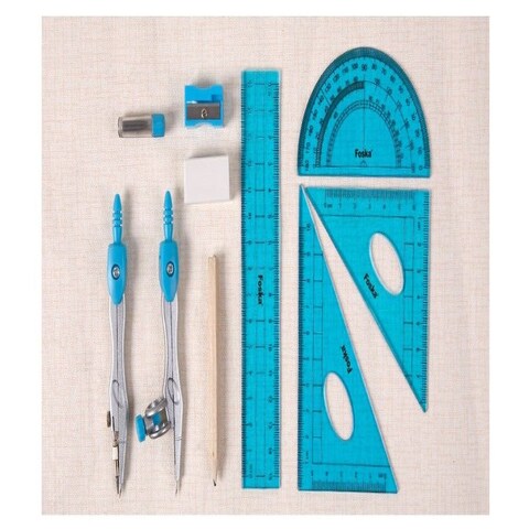 Colourful Compass Set with Rulers Math Set - Tesco Groceries