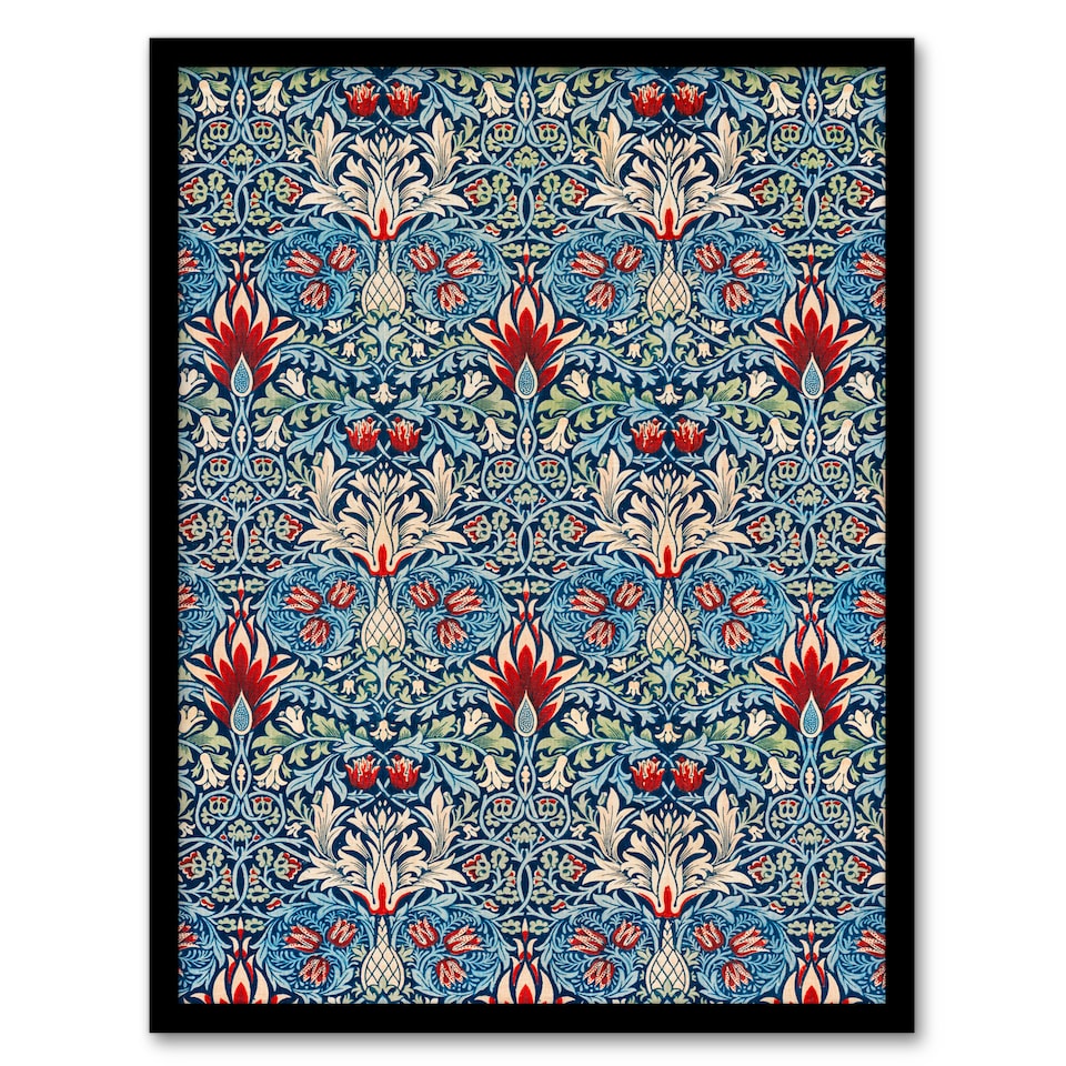 William Morris Framed Wall Art Print Snakeshead Flower Pattern Home ...