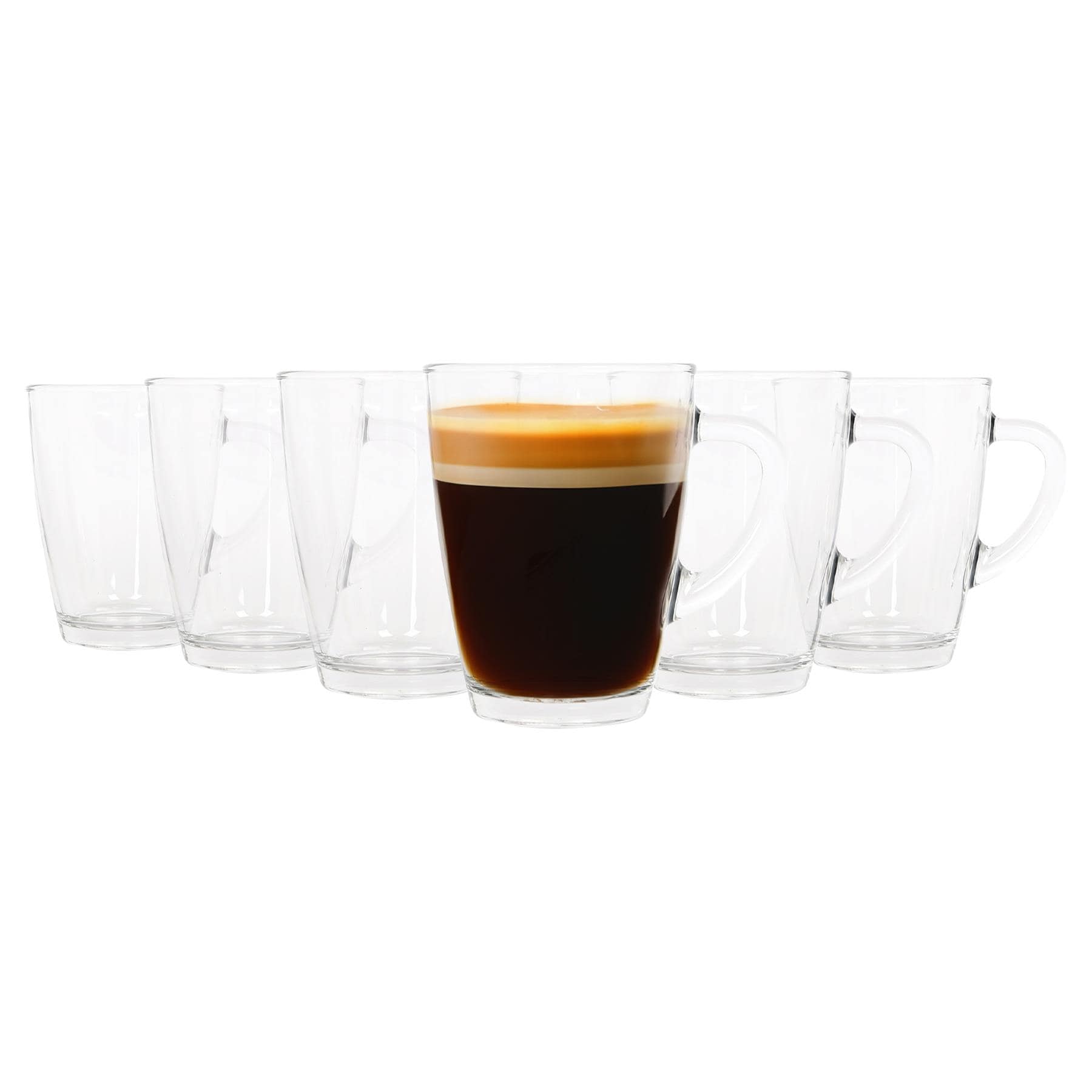 LAV Vega Glass Espresso Cups - 350ml - Pack of 6 | Clear | Clear ...