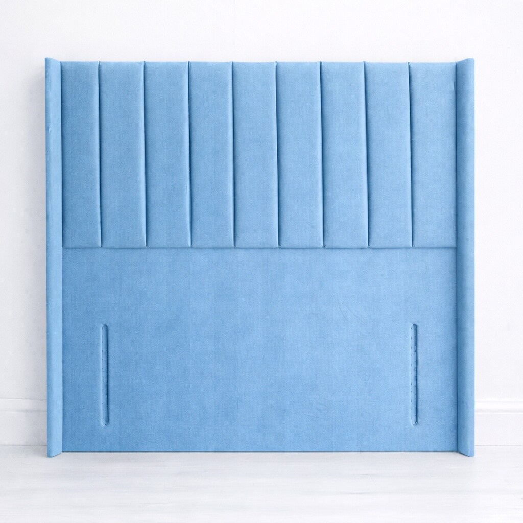 Ice Blue Plush Panel Wing 54inch Floorstanding 4FT6 Headboard - Tesco ...
