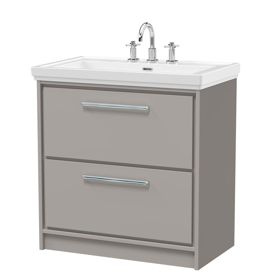 Balterley Modern Bathroom Floor Standing 2-Drawer Vanity Unit with ...