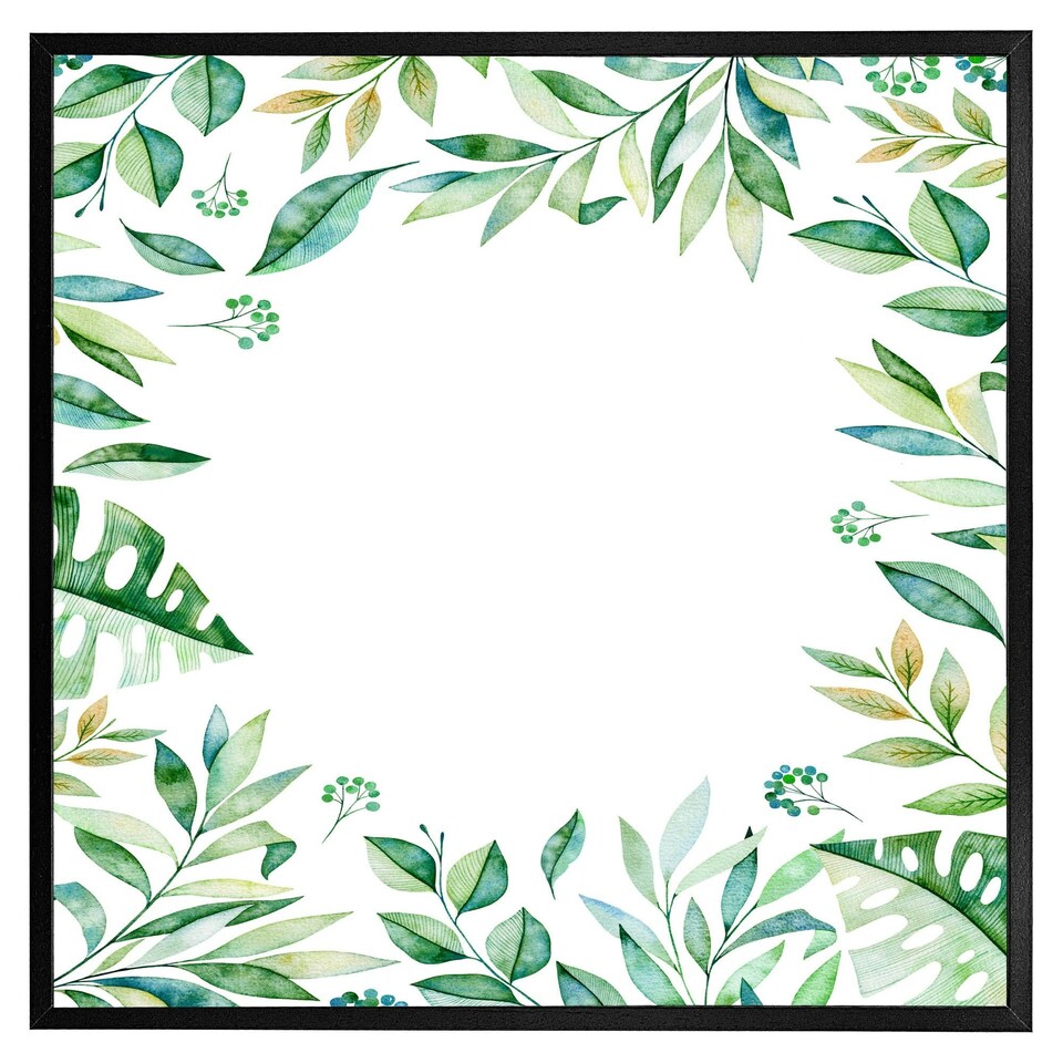Light botanical leaves (Picture Frame) Grey | XL - Tesco Groceries