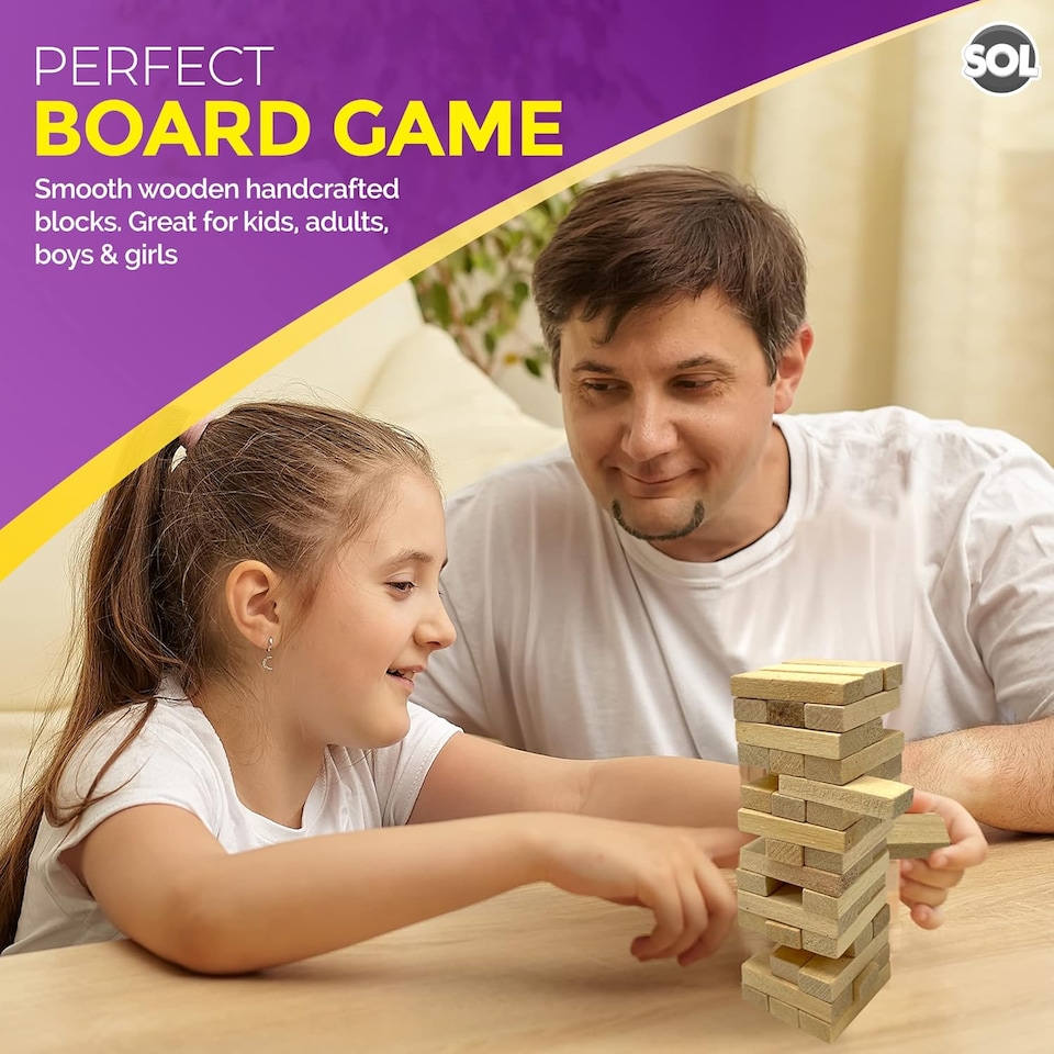 Mini Tumble Tower – Wooden Stacking Blocks Game for Kids & Adults ...