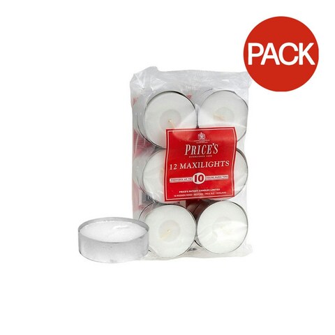 Price&s Tea Lights (Pack Of 12) - White - One Size - Tesco Groceries