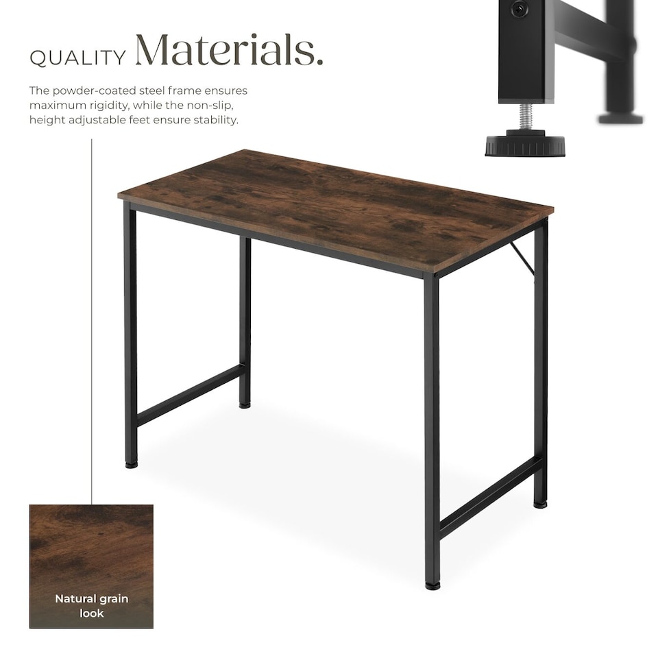 Desk Jenkins - computer, writing, study table | Brown | Industrial wood ...
