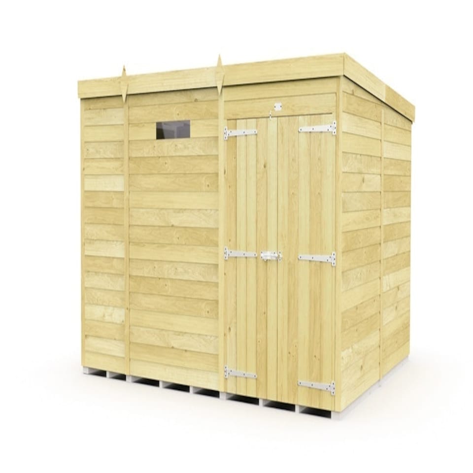 9 x 8 Feet Pent Security Shed - Double Door - Wood - L231 x W276 x H201 ...