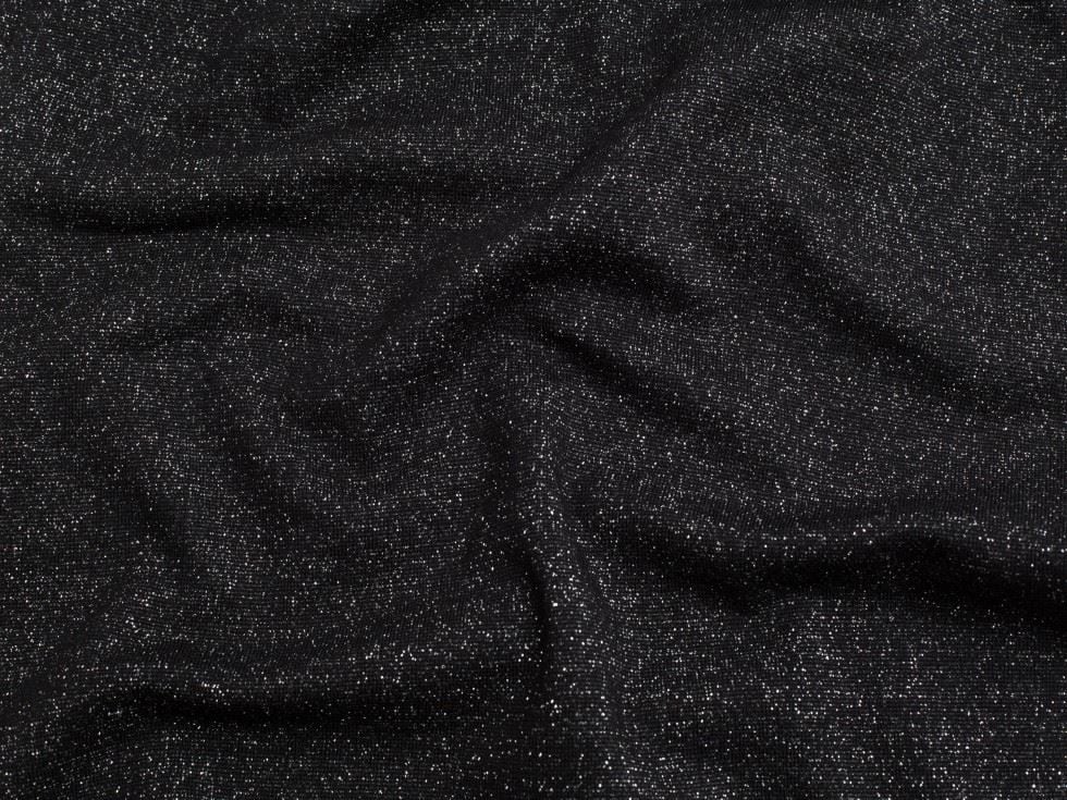 Black Lurex Tubular Rib Stretch Knit Fabric for Dressmaking, 70cm / 27 ...