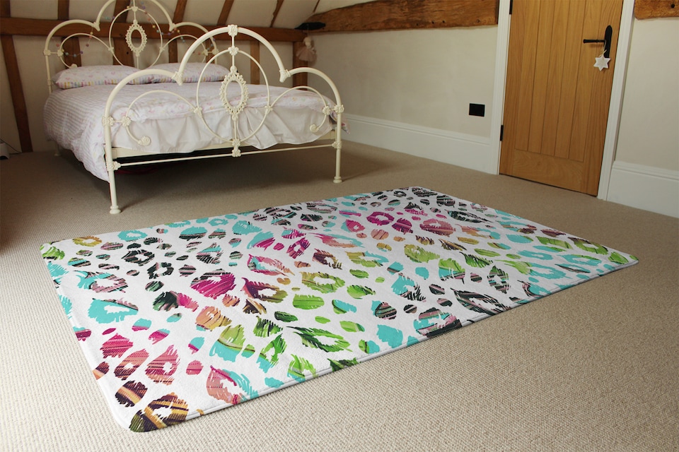 Multi Coloured Leopard Spots Rug | Multi - Tesco Groceries