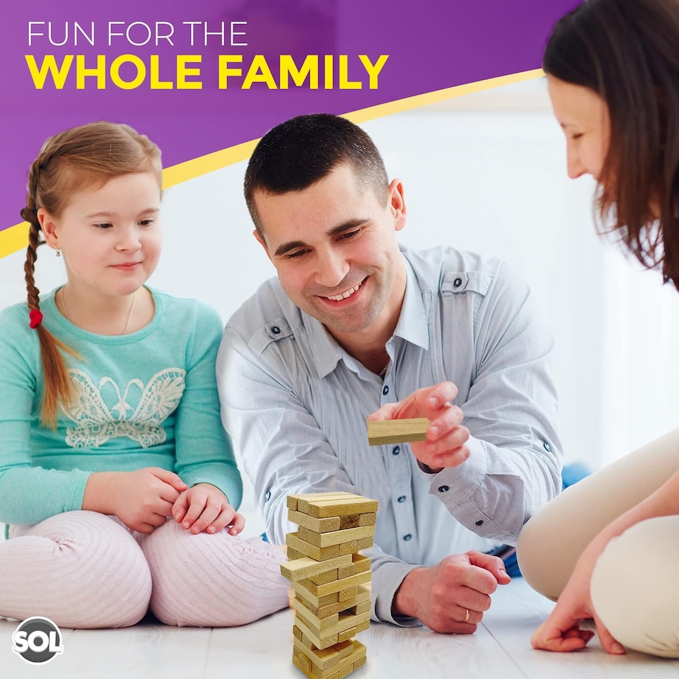 Mini Tumble Tower – Wooden Stacking Blocks Game for Kids & Adults ...