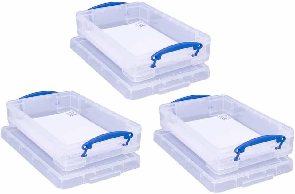 Really Useful Plastic Storage Box 4 Litre CLEAR Pack Of 3 - Tesco Groceries