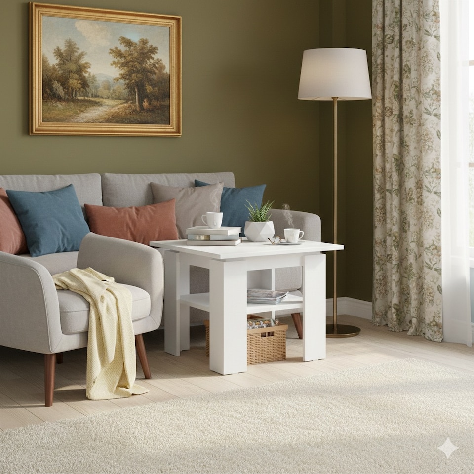 Coffee table Shefa Line Element 550 White - Tesco Groceries