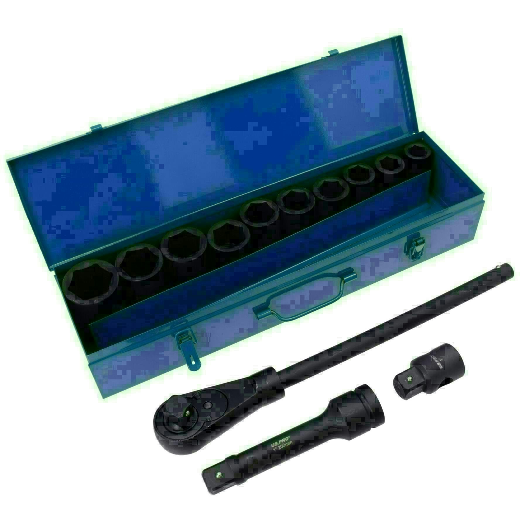 1in Drive Impact Metric Socket + Accessory Kit Ratchet Extensions 22 ...