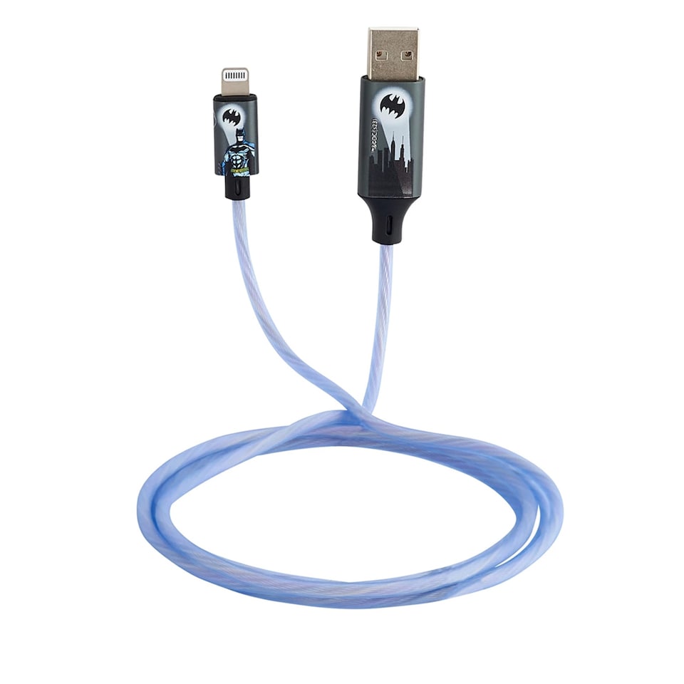 Lazerbuilt Batman Light-Up Lightning Cable with Flowing LED Effect ...