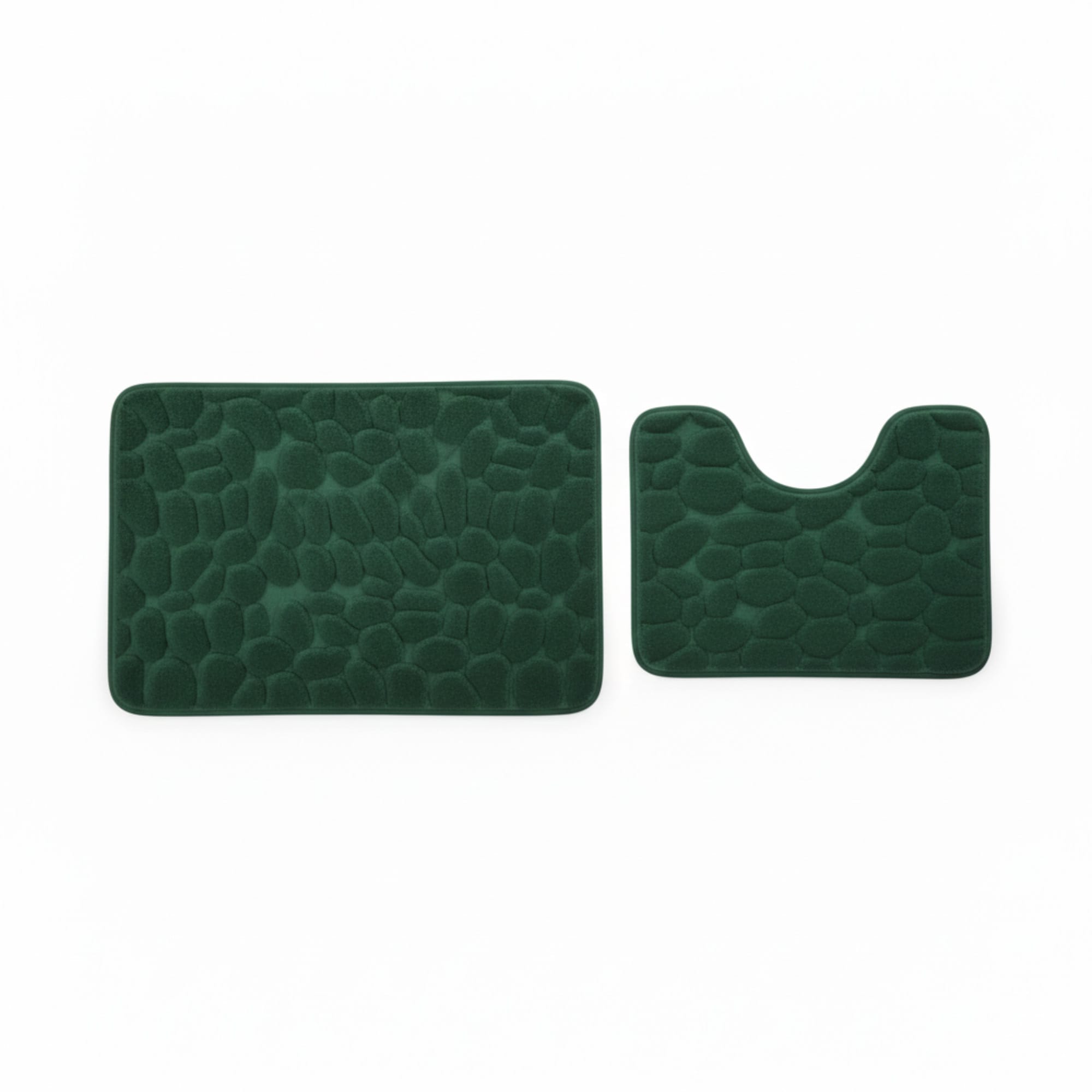 2 Piece Pebble Design Memory Foam Bath Mat Set Soft Absorbent Non-Slip ...