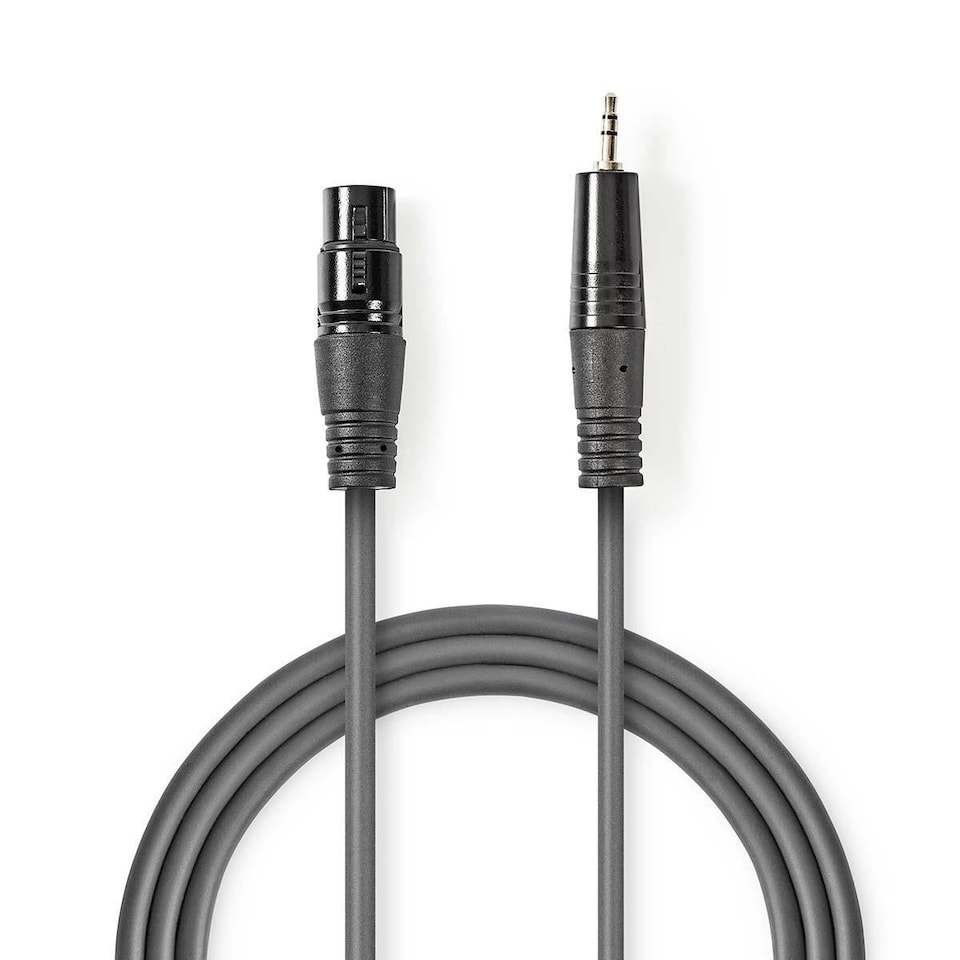 Nedis 1.5m Balanced Flexible Audio Cable XLR 3-Pin Male to 3.5mm Stereo ...