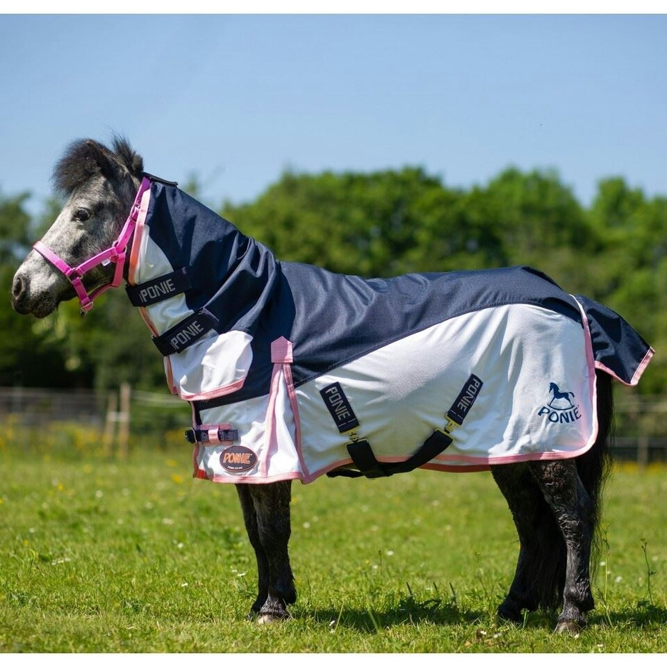 Gallop Equestrian Ponie Turnout Fly Rug Combo | Blue | Size: 4ft 6 ...
