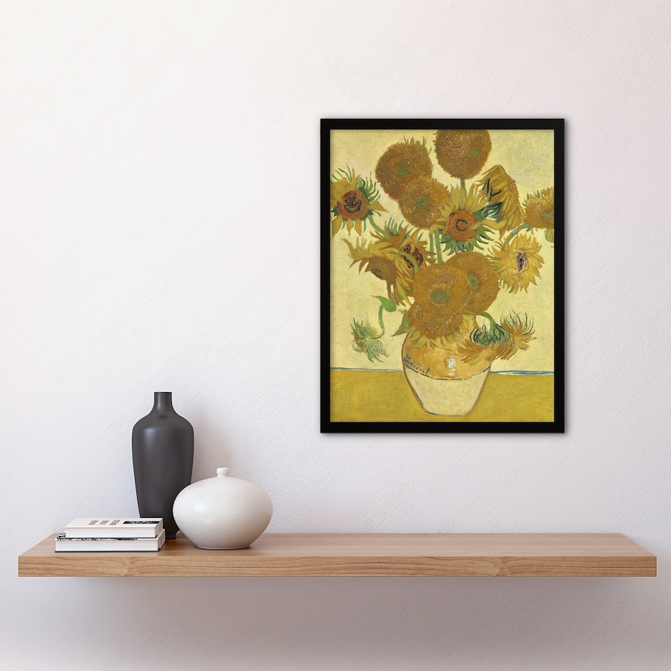 Sunflowers 1888 Floral Painting Van Gogh Vintage Framed Wall Art Print ...