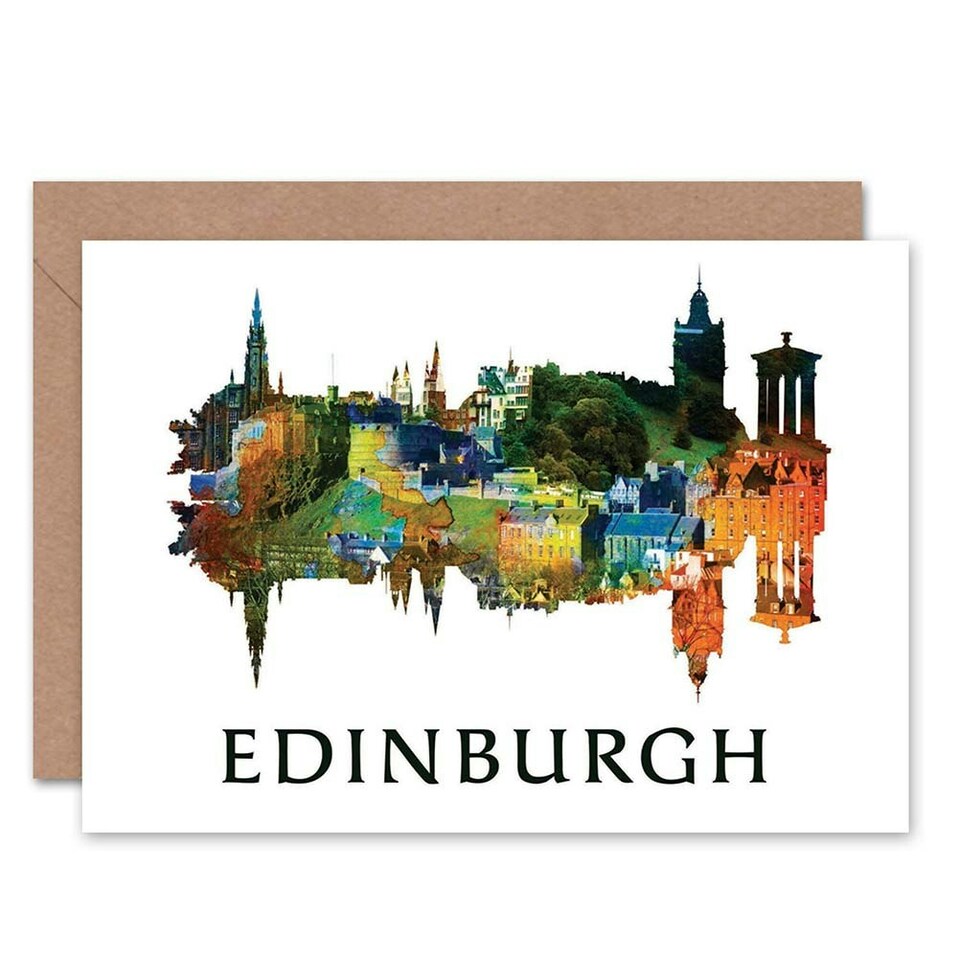 Edinburgh Skyline Symmetry Scottish Scotland Card - Tesco Groceries