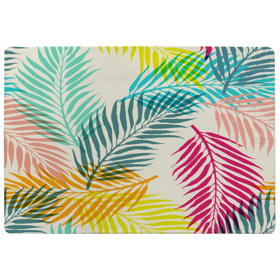 Multi Coloured Tropical Leaves Rug | Multi - Tesco Groceries